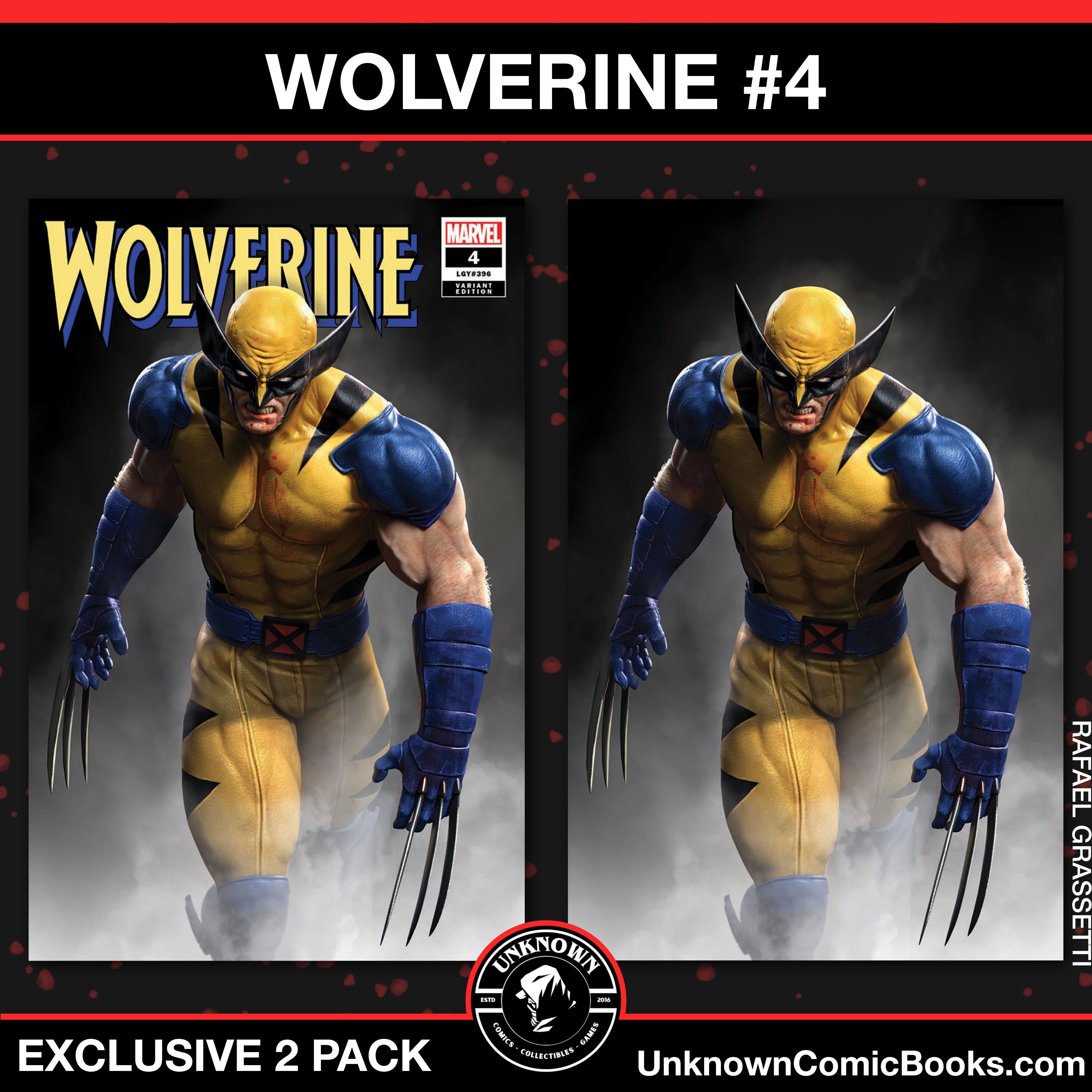 [2 PACK] WOLVERINE #4 UNKNOWN COMICS RAFAEL GRASSETTI EXCLUSIVE VAR (1