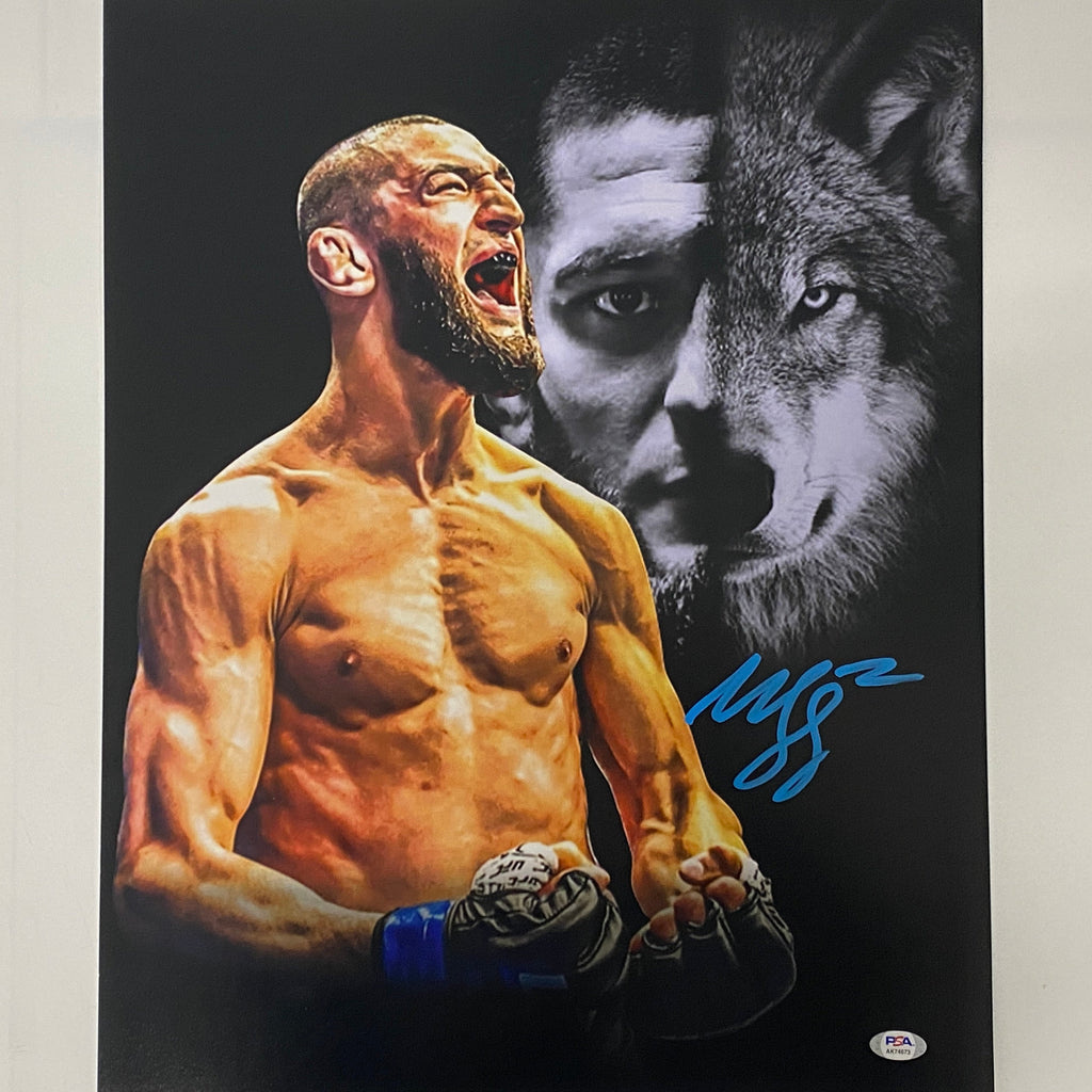 Autographed/Signed Khamzat Borz Chimaev UFC MMA Ultimate Fighting 16x2