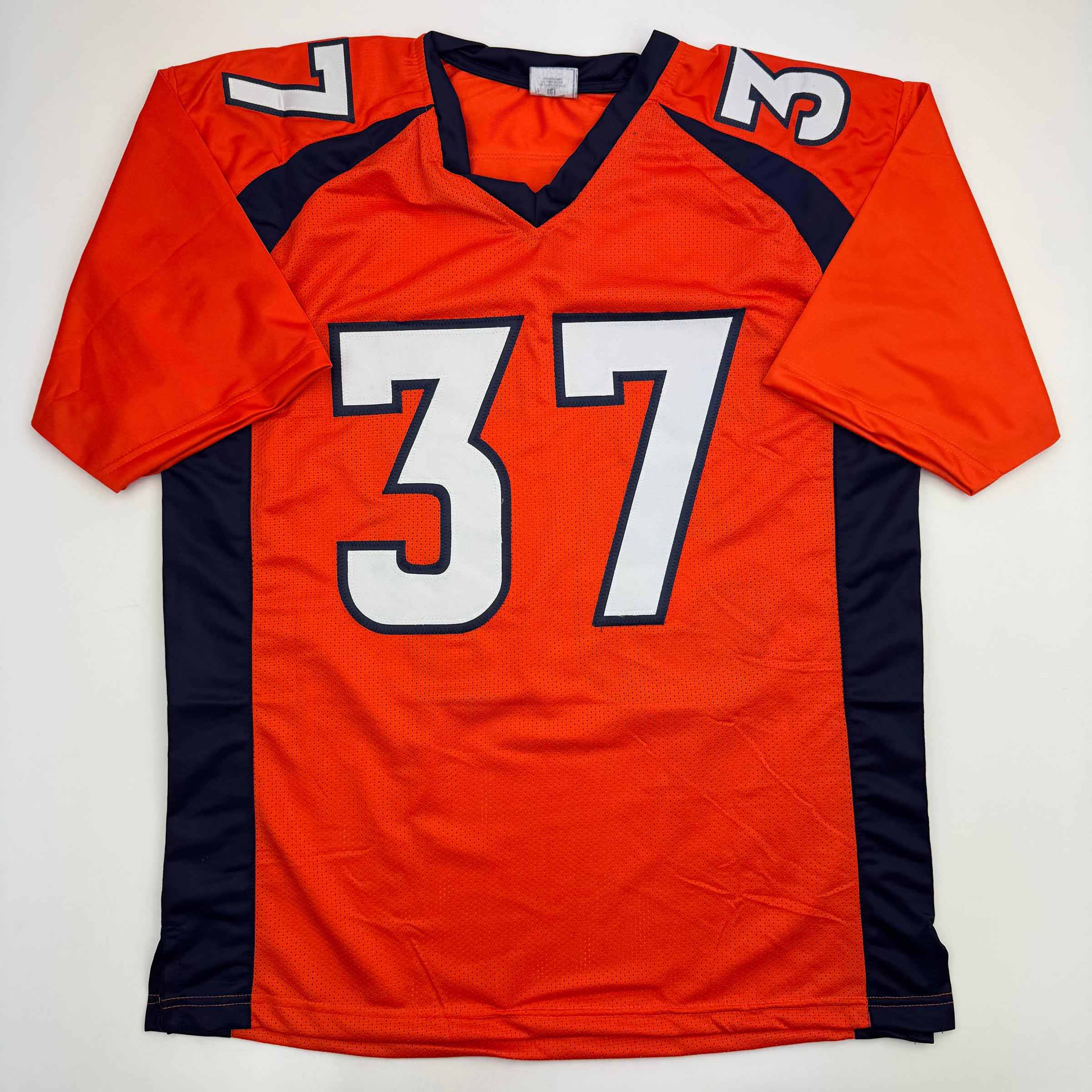 Autographed/Signed R.J RJ Harvey Denver Orange Football Jersey JSA COA