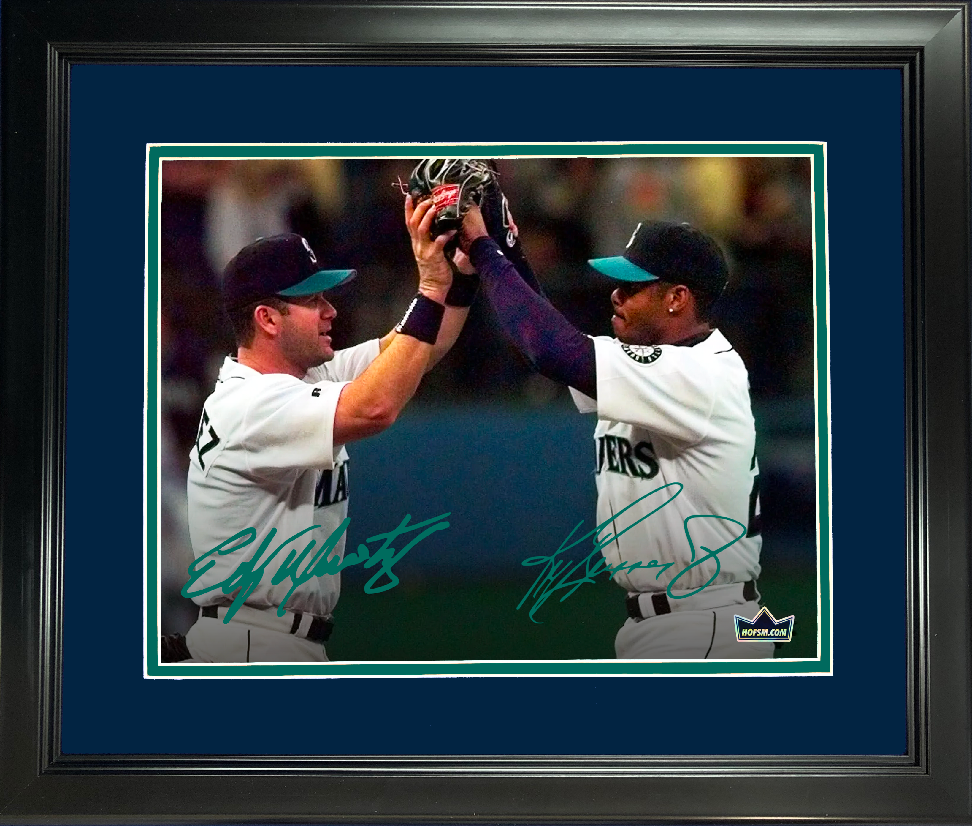 Framed Ken Griffey Jr & Edgar Martinez Seattle Mariners Dual Facsimile